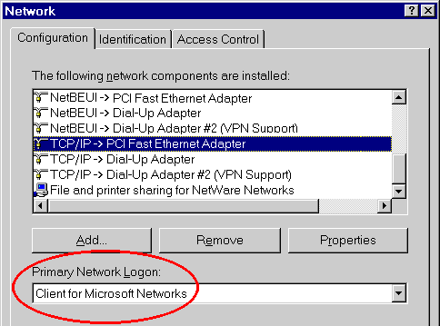 support network logon